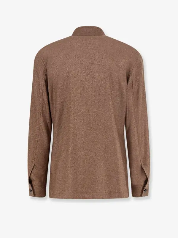 Tagliatore Mandarin Collar Blazer In Loro Piana Fabric