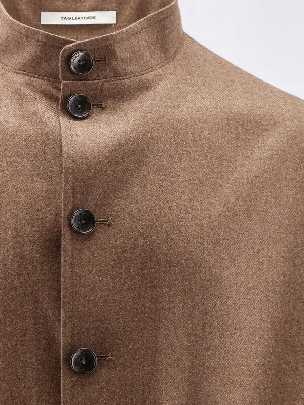 Tagliatore Mandarin Collar Blazer In Loro Piana Fabric