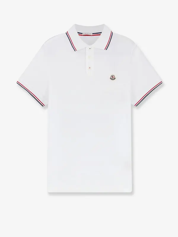 Moncler Cotton Polo Shirt With Logo Patch