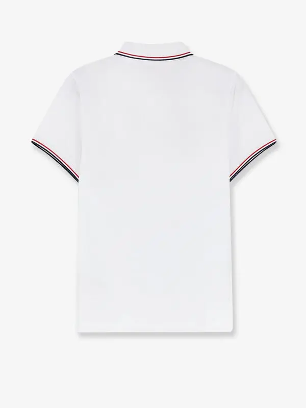 Moncler Cotton Polo Shirt With Logo Patch
