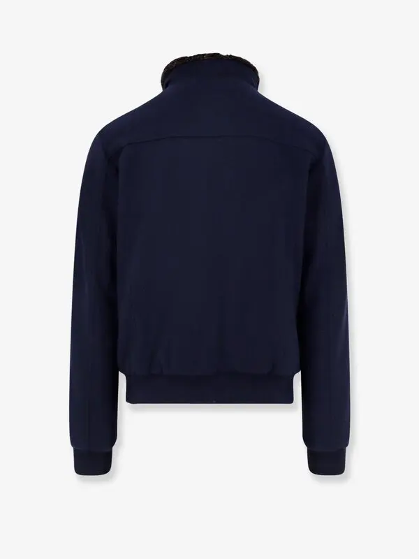 MOORER Wool And Cashmere Bomber Jacket With Fur Detail