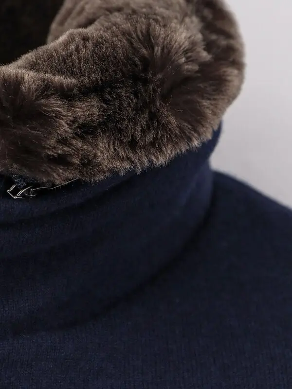 MOORER Wool And Cashmere Bomber Jacket With Fur Detail