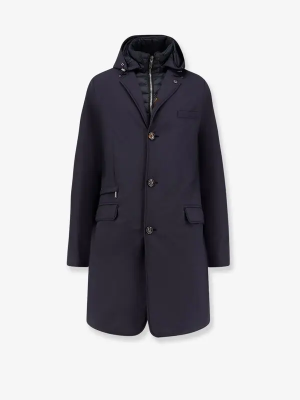 MOORER Padded Nylon Long Jacket
