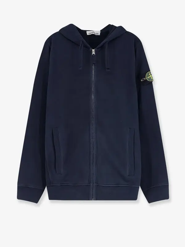 Stone Island Cotton Sweatshirt With Side Logo Patch