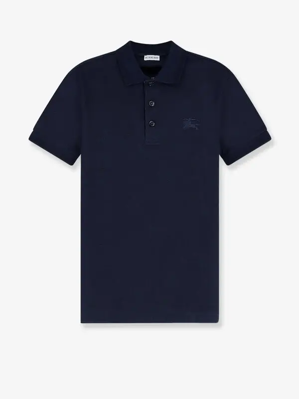 Burberry Cotton Polo Shirt With Embroidered Logo