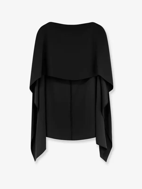 Alberta Ferretti Viscose Cape - Black