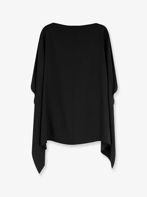 Alberta Ferretti Viscose Cape - Black