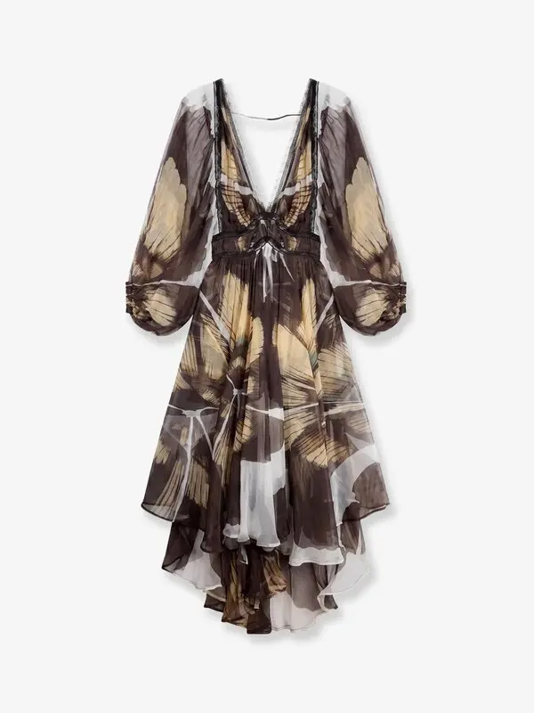 MES DEMOISELLES Pucha Viscose Allover Print Dress - Black