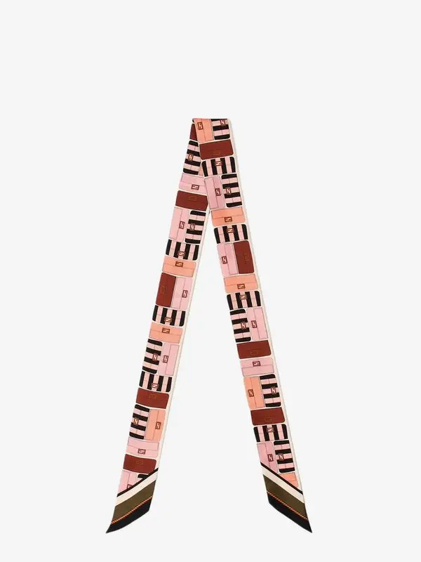 Fendi Wrappy Multicolor Silk Bandeau - Pink