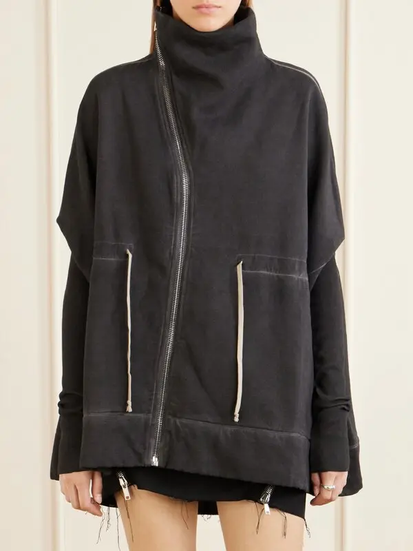 Rick Owens Mountain Sail Drawstring Cotton-jersey Jacket