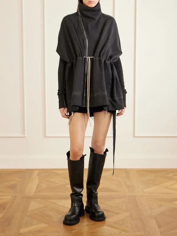 Rick Owens Mountain Sail Drawstring Cotton-jersey Jacket