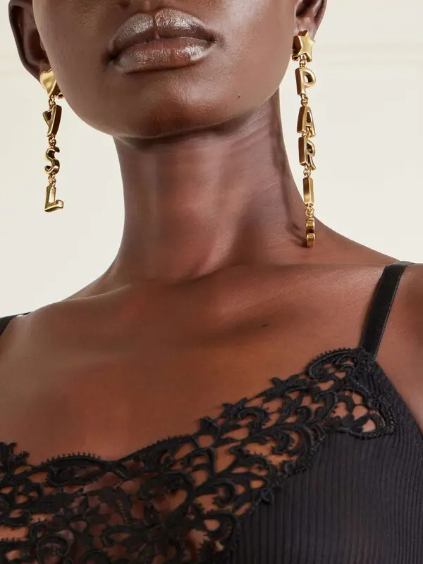 Saint Laurent Paris -tone Earrings