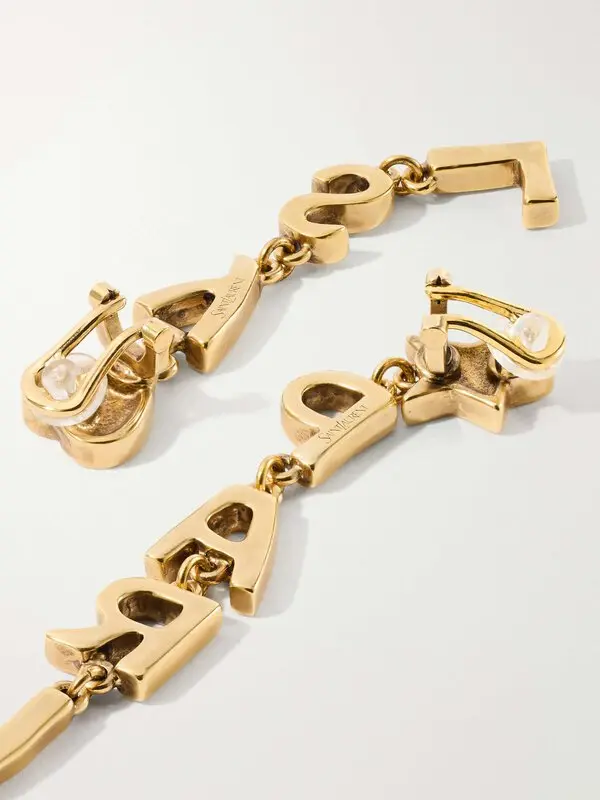 Saint Laurent Paris -tone Earrings