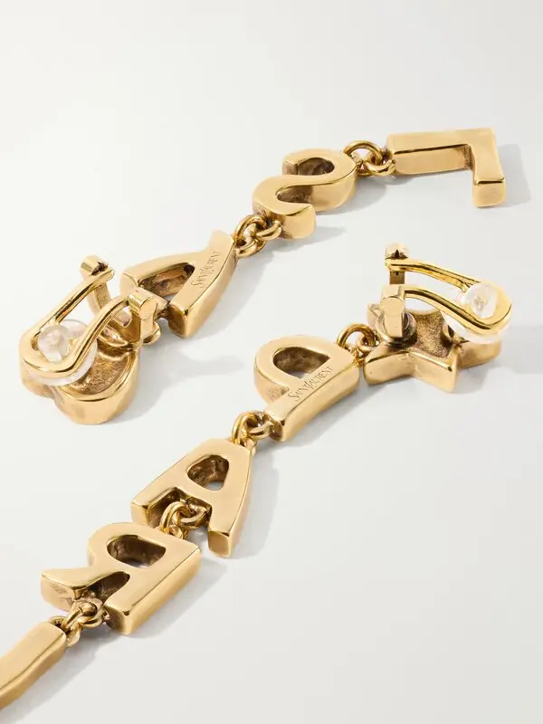 Saint Laurent Lettering Clip-on Earrings