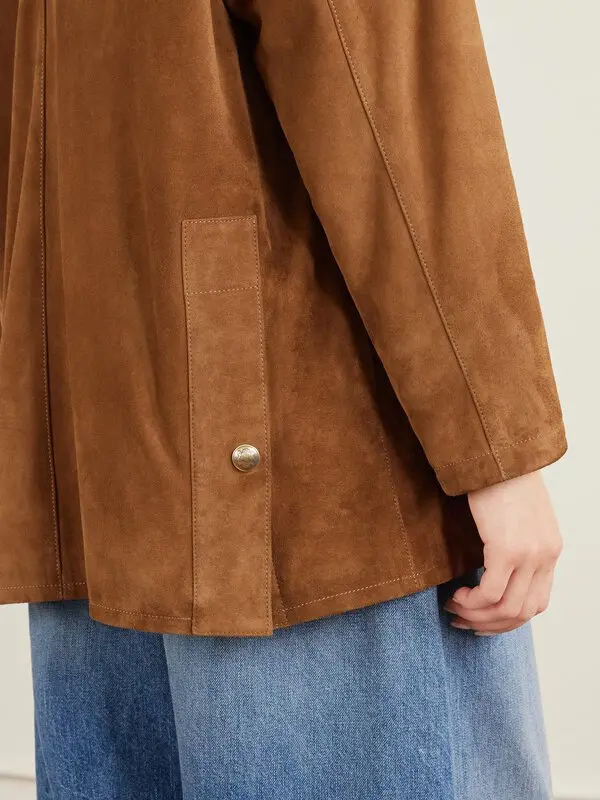 NILI LOTAN Kedem Suede Jacket With Leather Trim