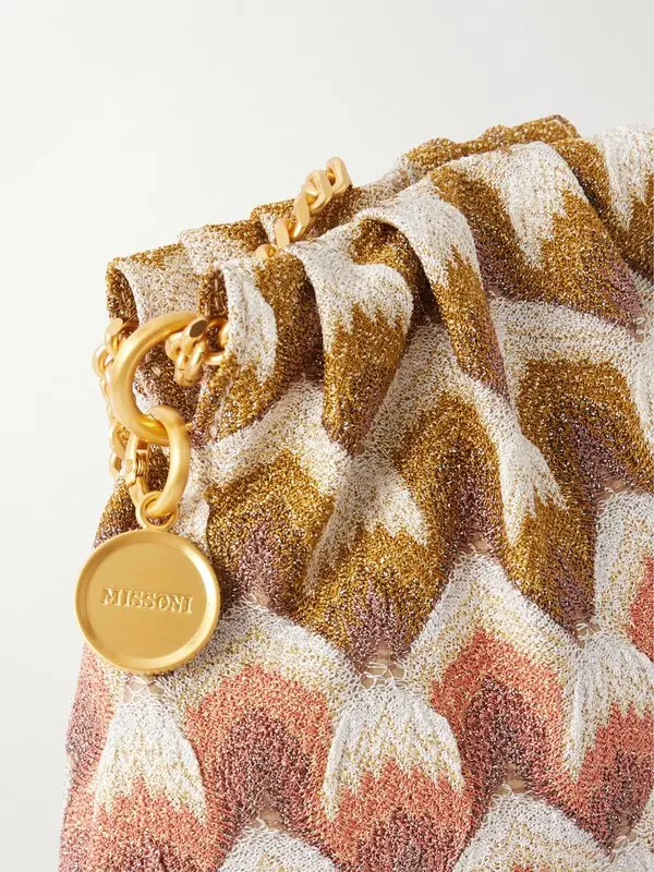 Missoni Crochet-knit Drawstring Bag