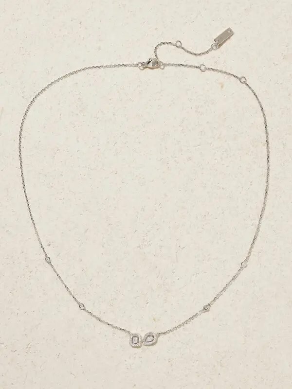 Messika My Twin Diamond Necklace In 18-karat White