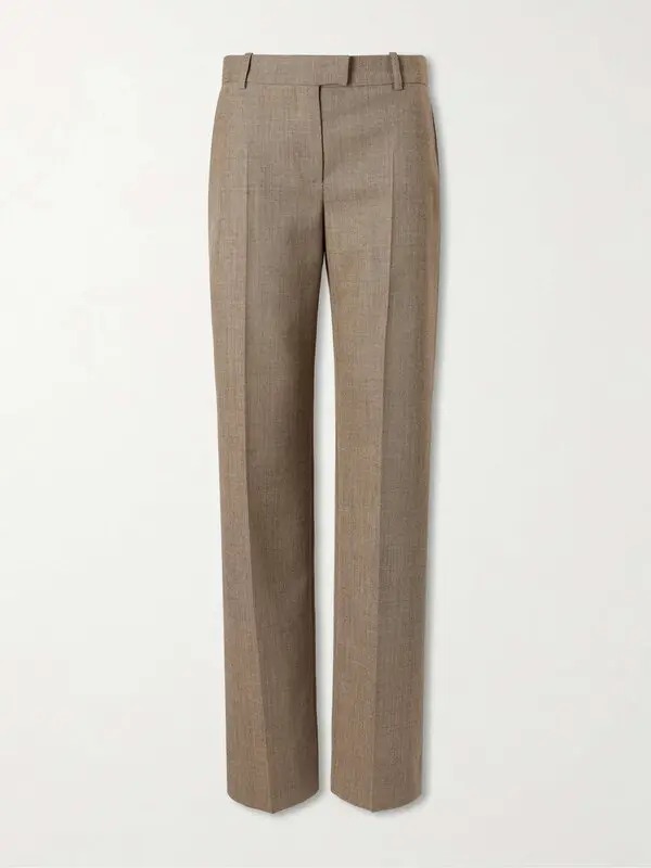 Alexander McQueen Pleated Wool-gabardine Straight-leg Pants