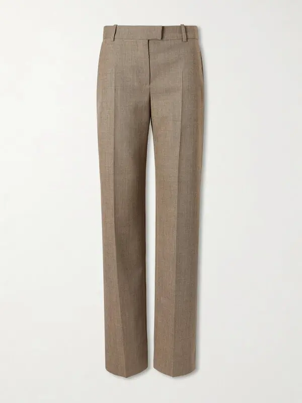 Alexander McQueen Pleated Wool-gabardine Straight-leg Pants