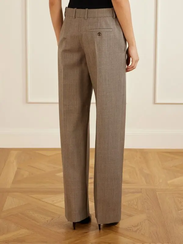 Alexander McQueen Pleated Wool-gabardine Straight-leg Pants