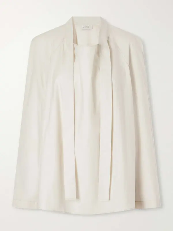 LEMAIRE Ascot Cotton And Silk-blend Shirt - Cream