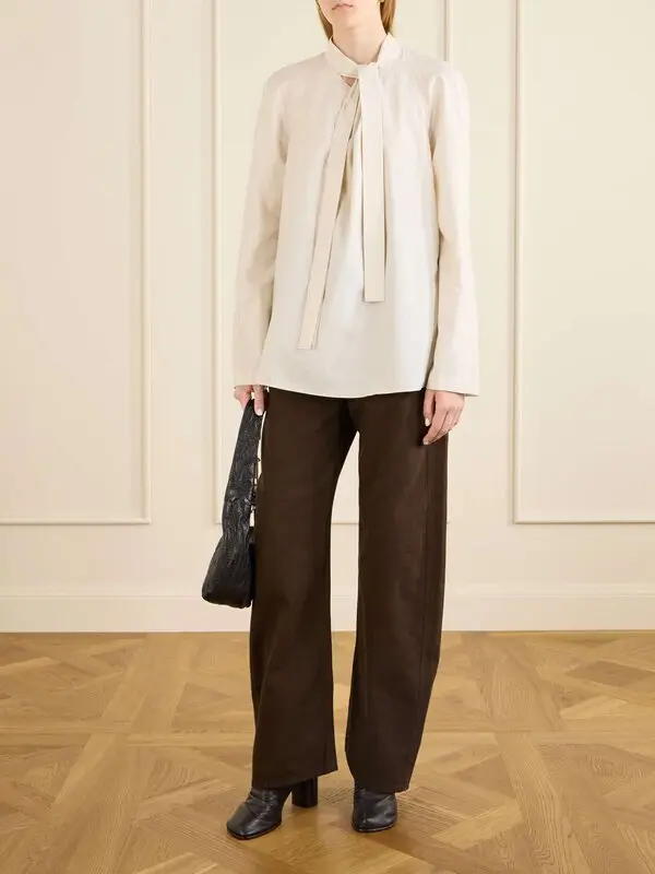LEMAIRE Ascot Cotton And Silk-blend Shirt - Cream