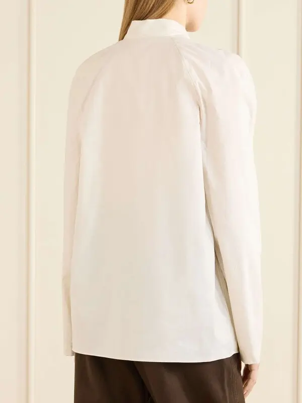 LEMAIRE Ascot Cotton And Silk-blend Shirt - Cream