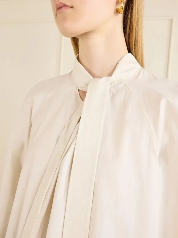 LEMAIRE Ascot Cotton And Silk-blend Shirt - Neutrals