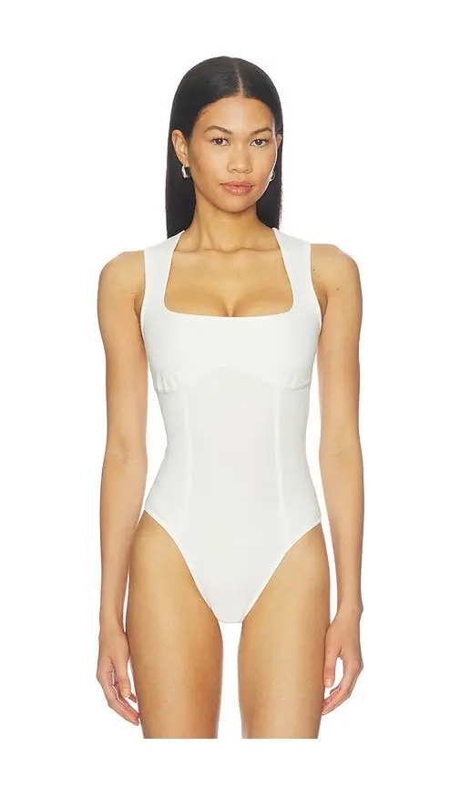 FLEUR DU MAL Organic Cotton Scoop Neck Bodysuit - Ivory