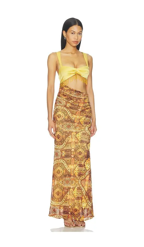 RUNAWAY THE LABEL Alzona Cutout Maxi Dress In Multi