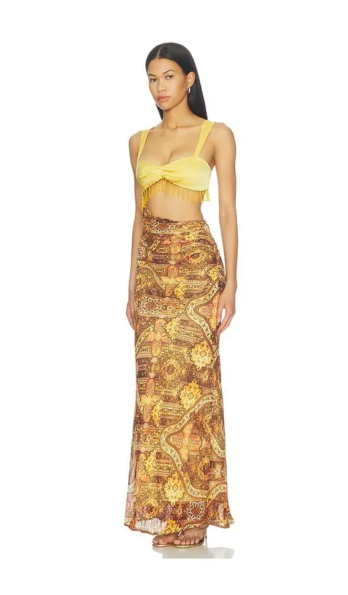 RUNAWAY THE LABEL Alzona Cutout Maxi Dress In Multi