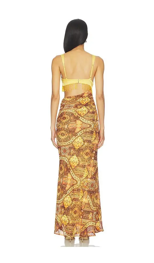 RUNAWAY THE LABEL Alzona Cutout Maxi Dress In Multi