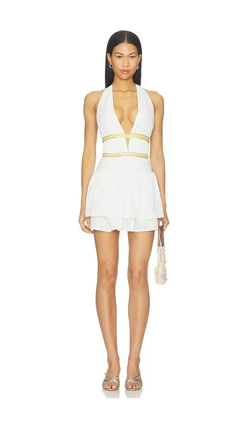 RUNAWAY THE LABEL Xylia Halter Low Plunge Mini Dress
