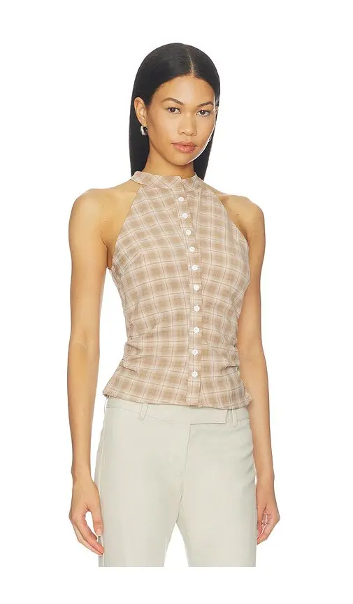 ALL THE WAYS Karie Button Front Top In Multi