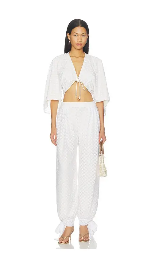 Azulu Elif Cropped Lace Top