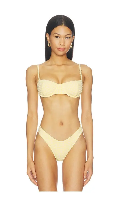 Devon Windsor Laurel Bikini Top In Yellow - Daisy