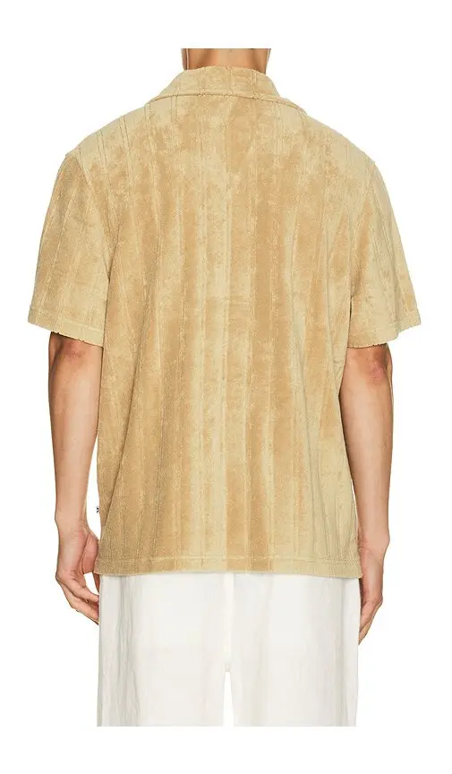 J. Lindeberg Ted Stripe Terry Shirt In Brown