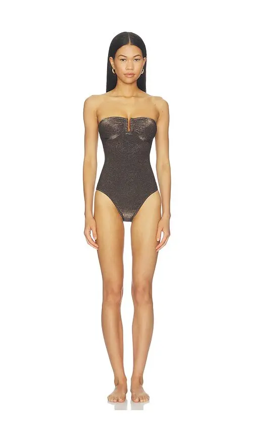 Ulla Johnson Monterey Maillot In Metallic Gold
