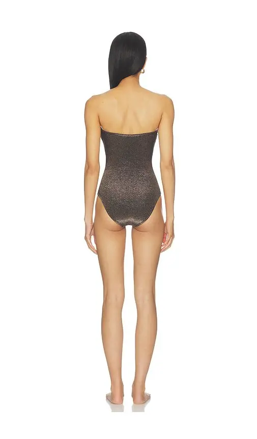 Ulla Johnson Monterey Maillot In Metallic Gold