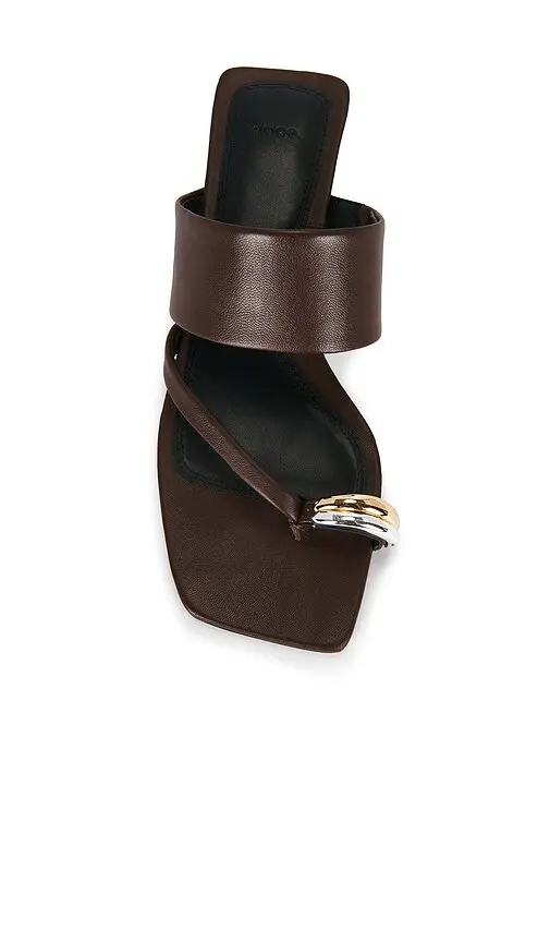 Vince Leather Sandals With Gold-tone Detail