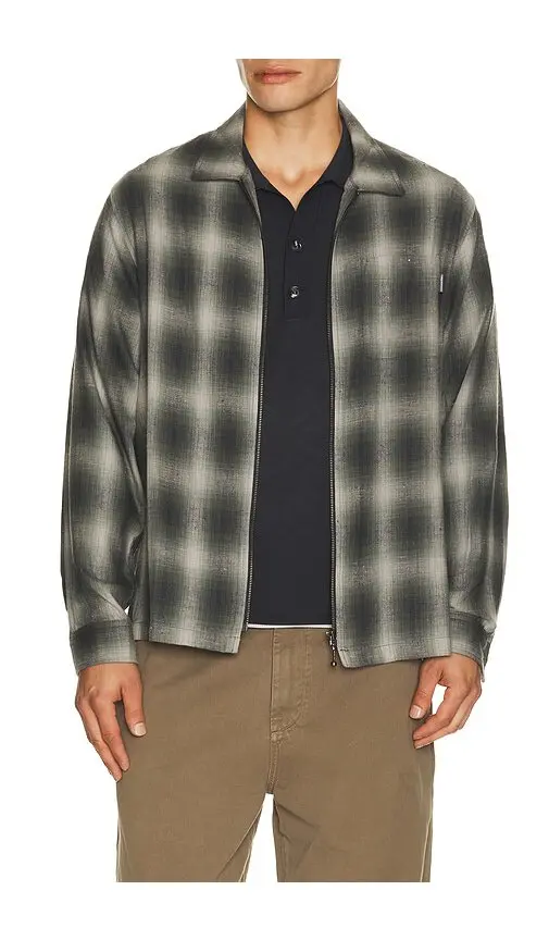 THISISNEVERTHAT Nep Check Zip Shirt In Grey
