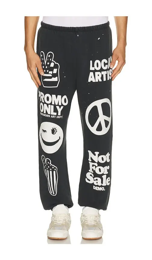 MadeWorn Art Happens P.e. Sweatpants In Black - Coal