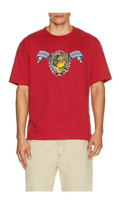 Kenzo Jumping Tiger Classic T-shirt In Red