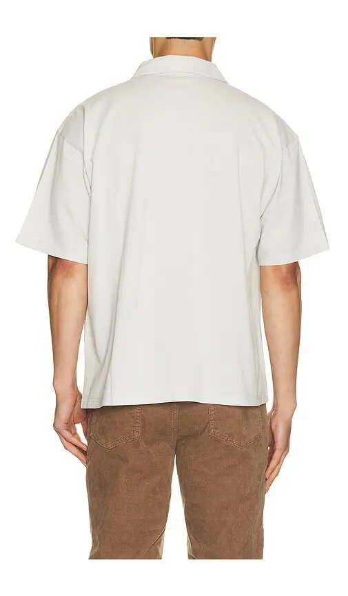 FRAME Half Zip Pique Polo In Blue