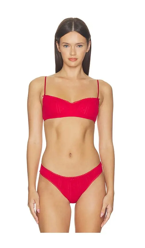 COU COU The Balconette Bra In Red