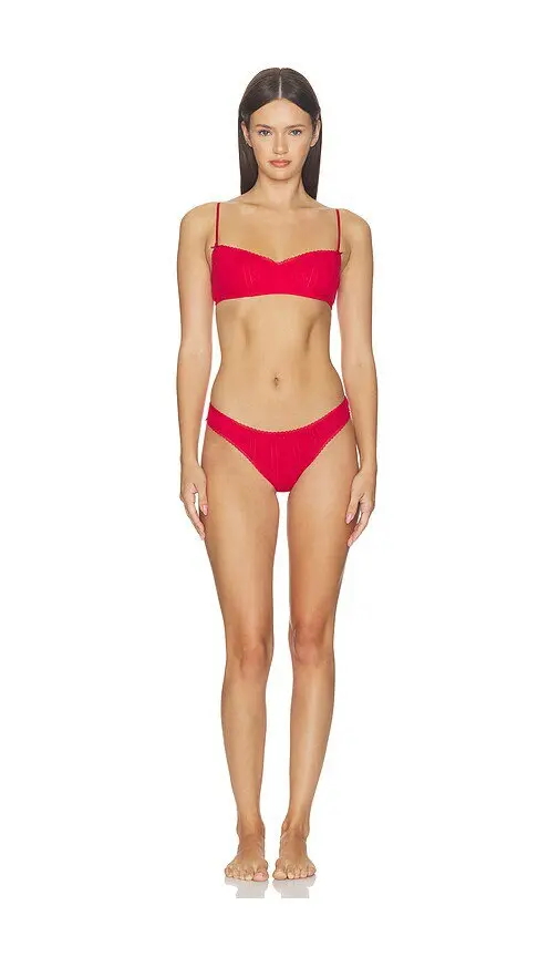 COU COU The Balconette Bra In Red