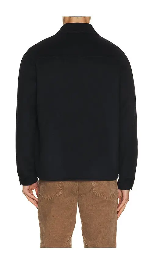 FRAME Double Face Zip Shirt Jacket In Blue