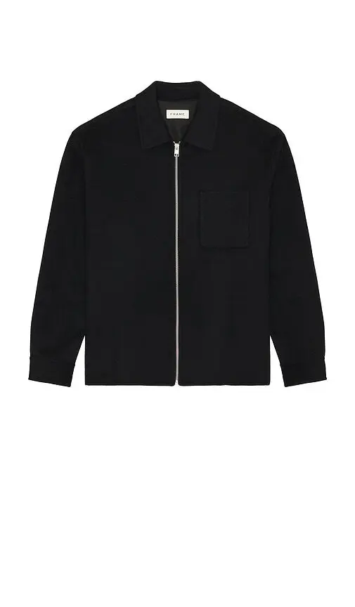 FRAME Double Face Zip Shirt Jacket In Blue