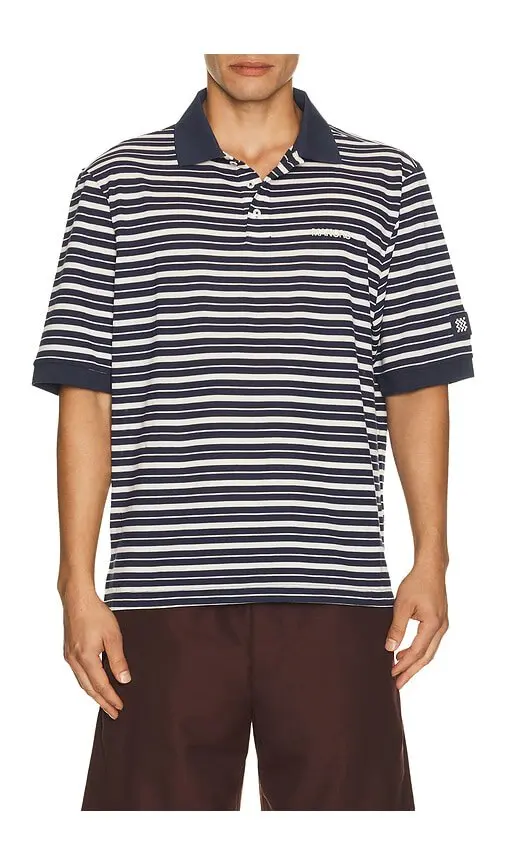 MANORS Goat Pique Stripe Polo