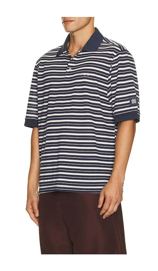 MANORS Goat Pique Stripe Polo